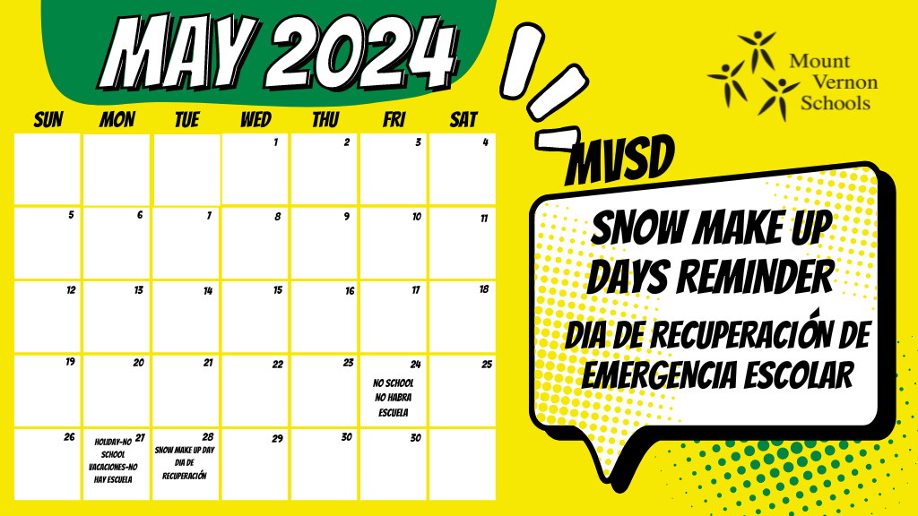 Snow make-up days | Mount Vernon Schools